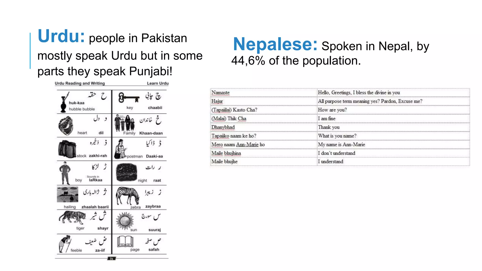 Urdu and Nepalese | PPTX