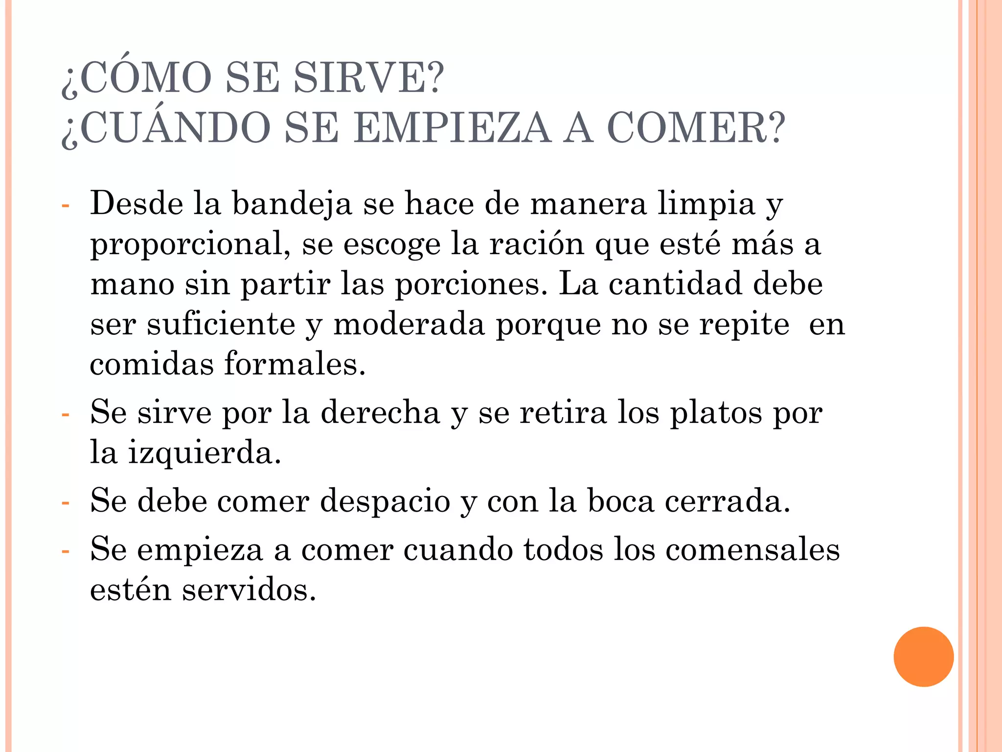 Buenos modales a la mesa | PPT