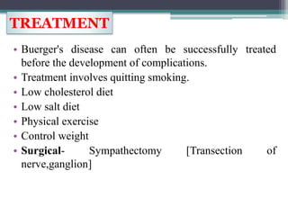 Buerger's disease ( Thromboangiitis obliterans) | PDF
