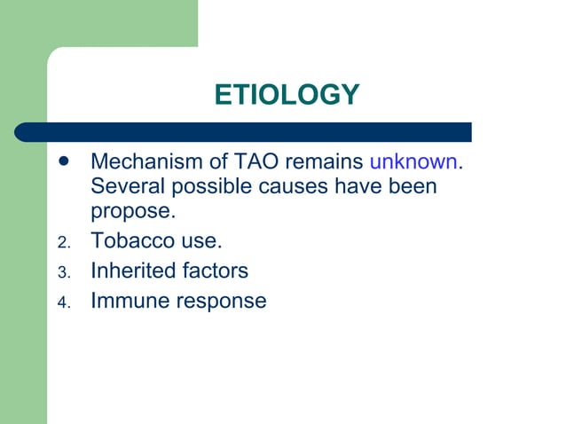 Buergers Disease By Dr Ravinder Narwal Ppt