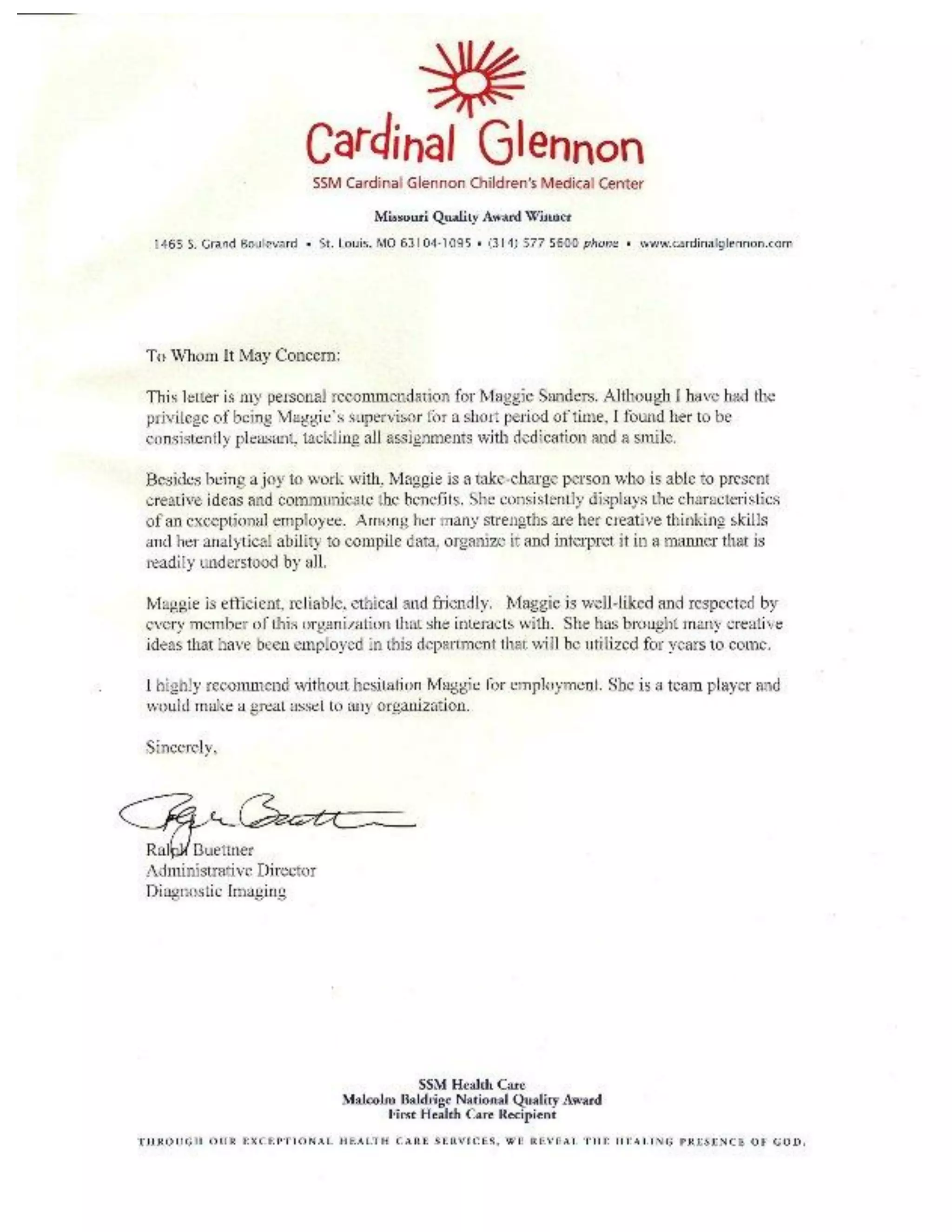 Buettner Letter Sanders | PDF