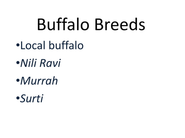 Buffalo breeds | PPTX