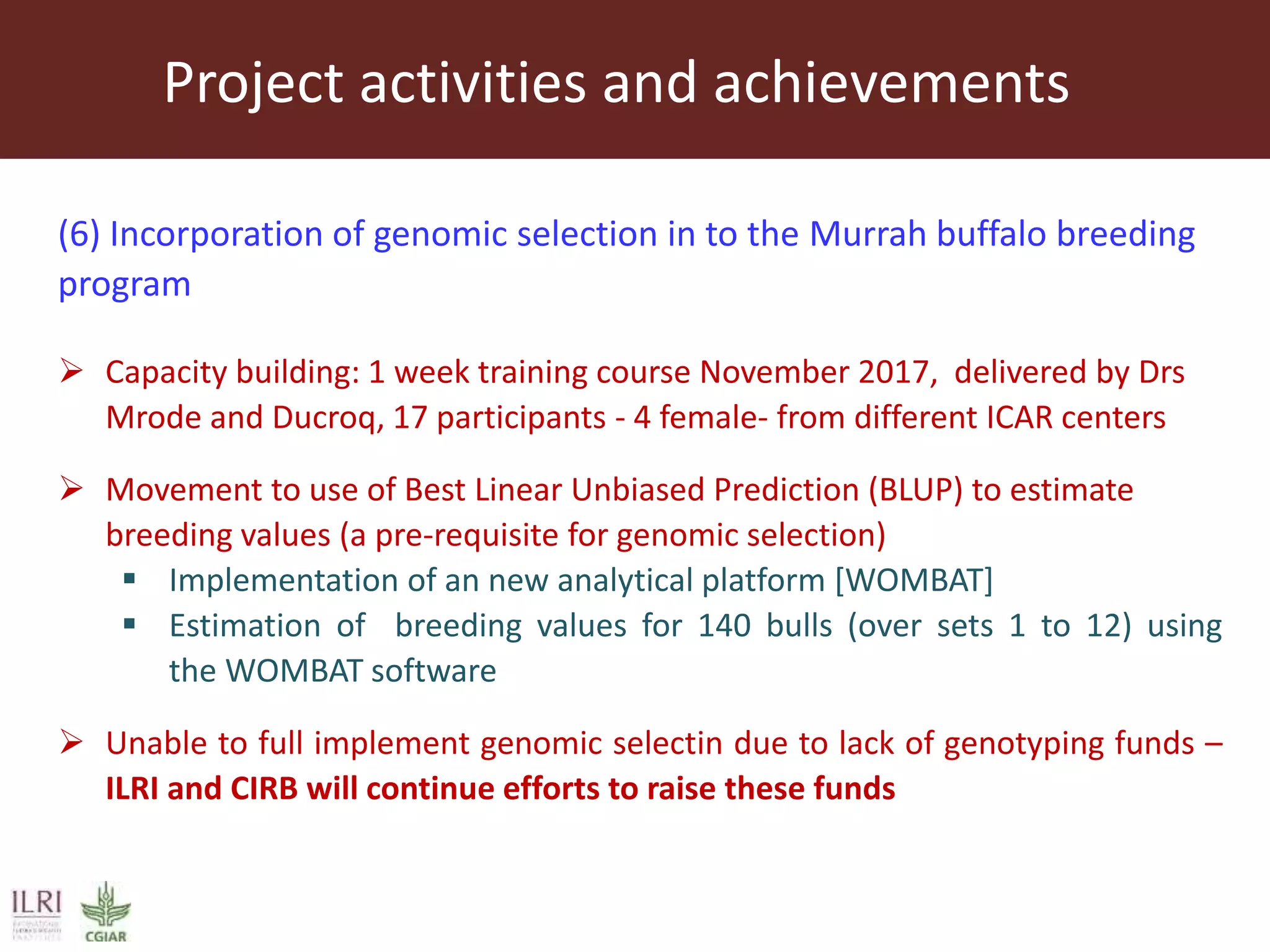 Genomic techniques to profile and improve productivity and resilience ...