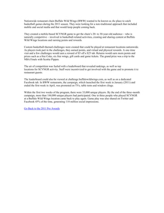 Buffalo wild wings | PDF