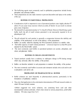 Buffer and Isotonic Solution | PDF
