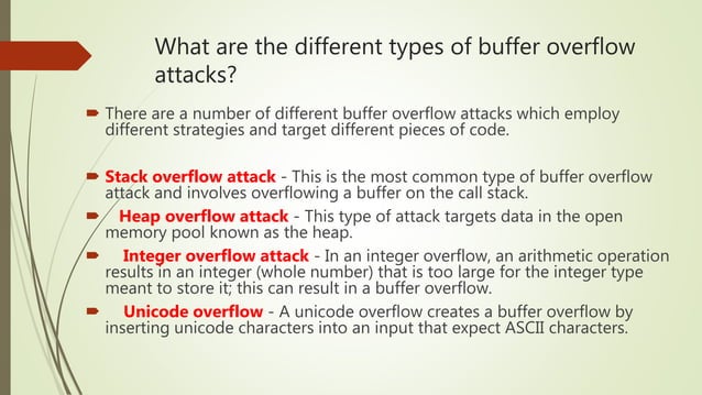 Buffer overflow | PPTX