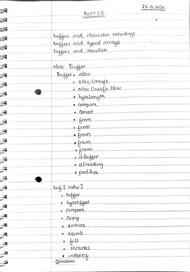 Buffer - Node.js : Notes | PDF