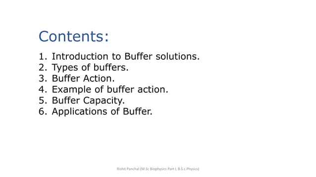 Buffer action and buffer capacity | PPTX | Chemistry | Science