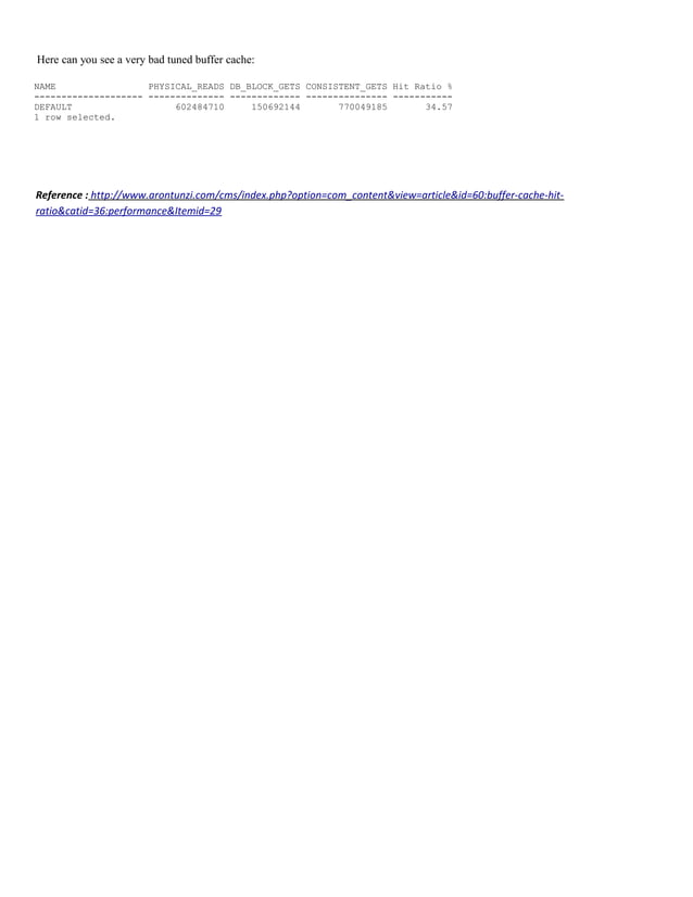 Buffer cache hit ratio | PDF