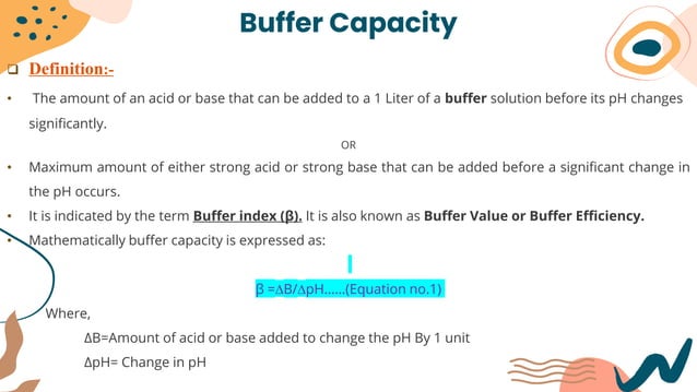 Buffer capacity | PPTX