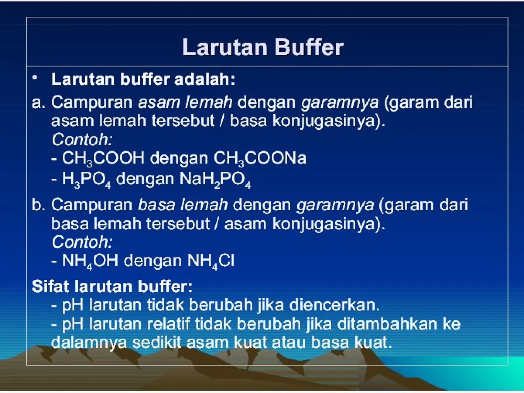 buffer dan hidrolisis.mata pelajaran kimia kelas XIppt | PPT