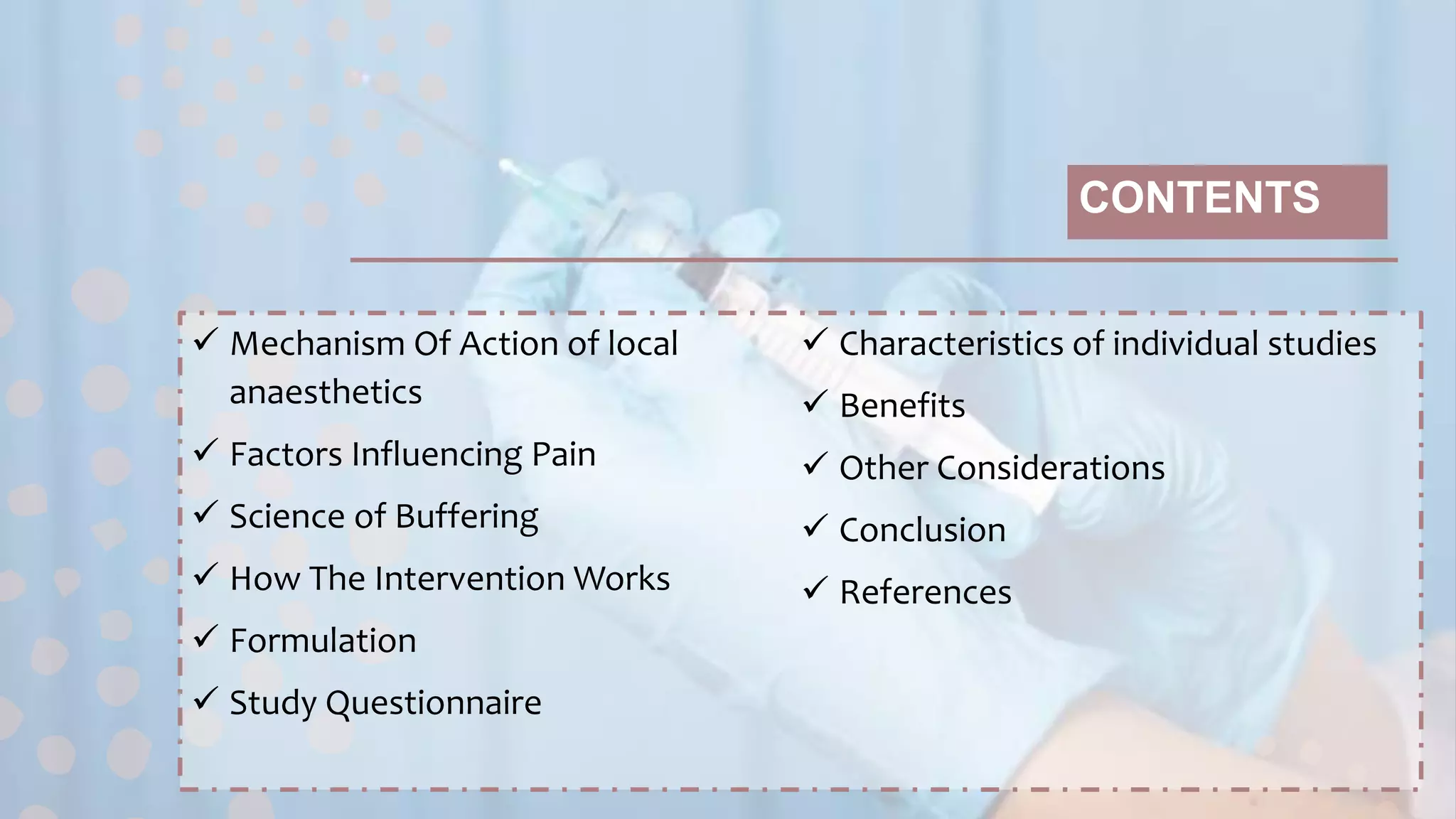 Buffered anesthetics | PPTX