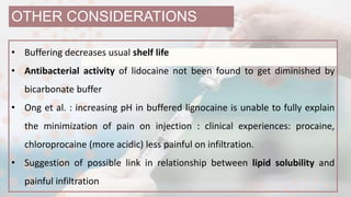 Buffered anesthetics | PPTX | First Aid | Injuries