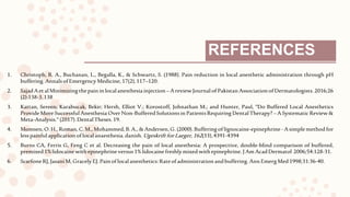 Buffered anesthetics | PPTX | First Aid | Injuries