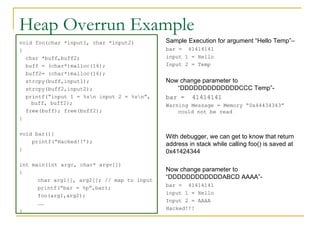 Buffer OverFlow | PPT | Programming Languages | Computing