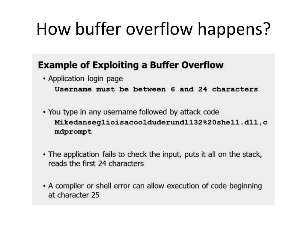 Buffer overflow