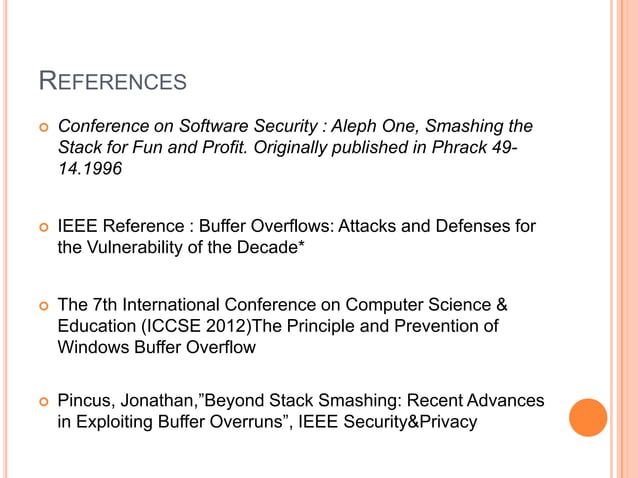 Buffer overflow attacks | PPTX
