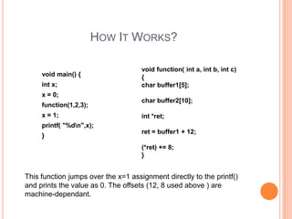 Buffer overflow attacks | PPTX