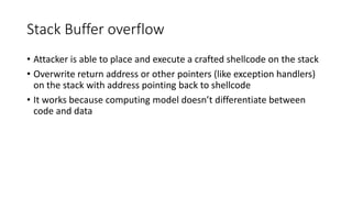 Buffer overflow attacks | PPTX
