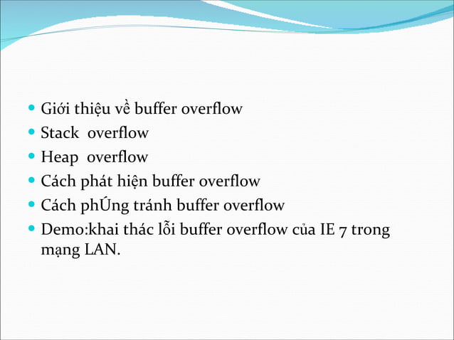 Buffer overflow(bao cao) | PPT