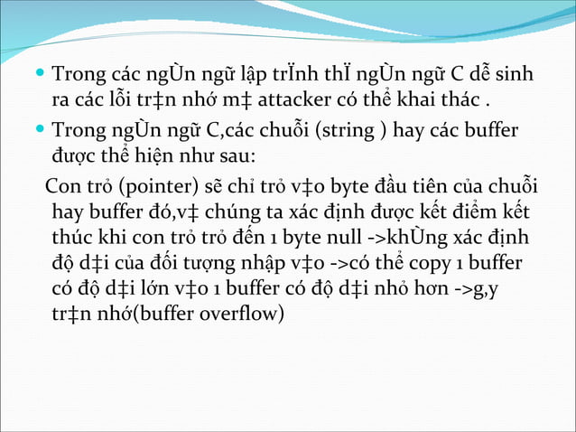 Buffer overflow(bao cao) | PPT