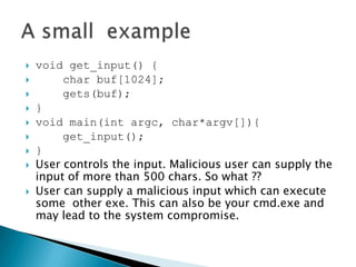 Buffer Overflow Demo by Saurabh Sharma | PPT