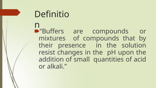 buffer solution definition and exercices | PPTX