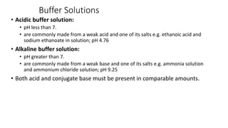 Buffers_Acidic and Basic buffer solutions | PDF