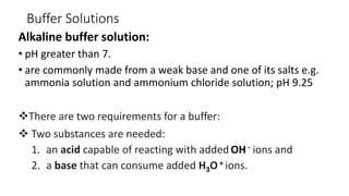 Buffers_Acidic and Basic buffer solutions | PDF