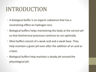 Buffers in biological systems | PPTX