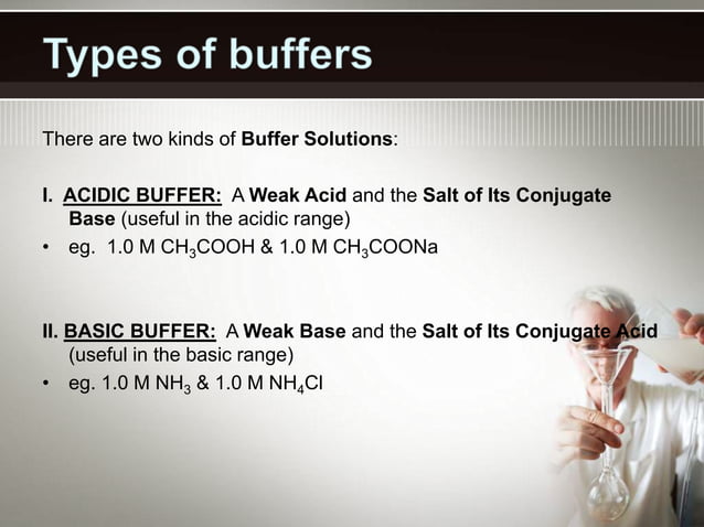 Buffers in chemical analysis, types of buffers | PPT