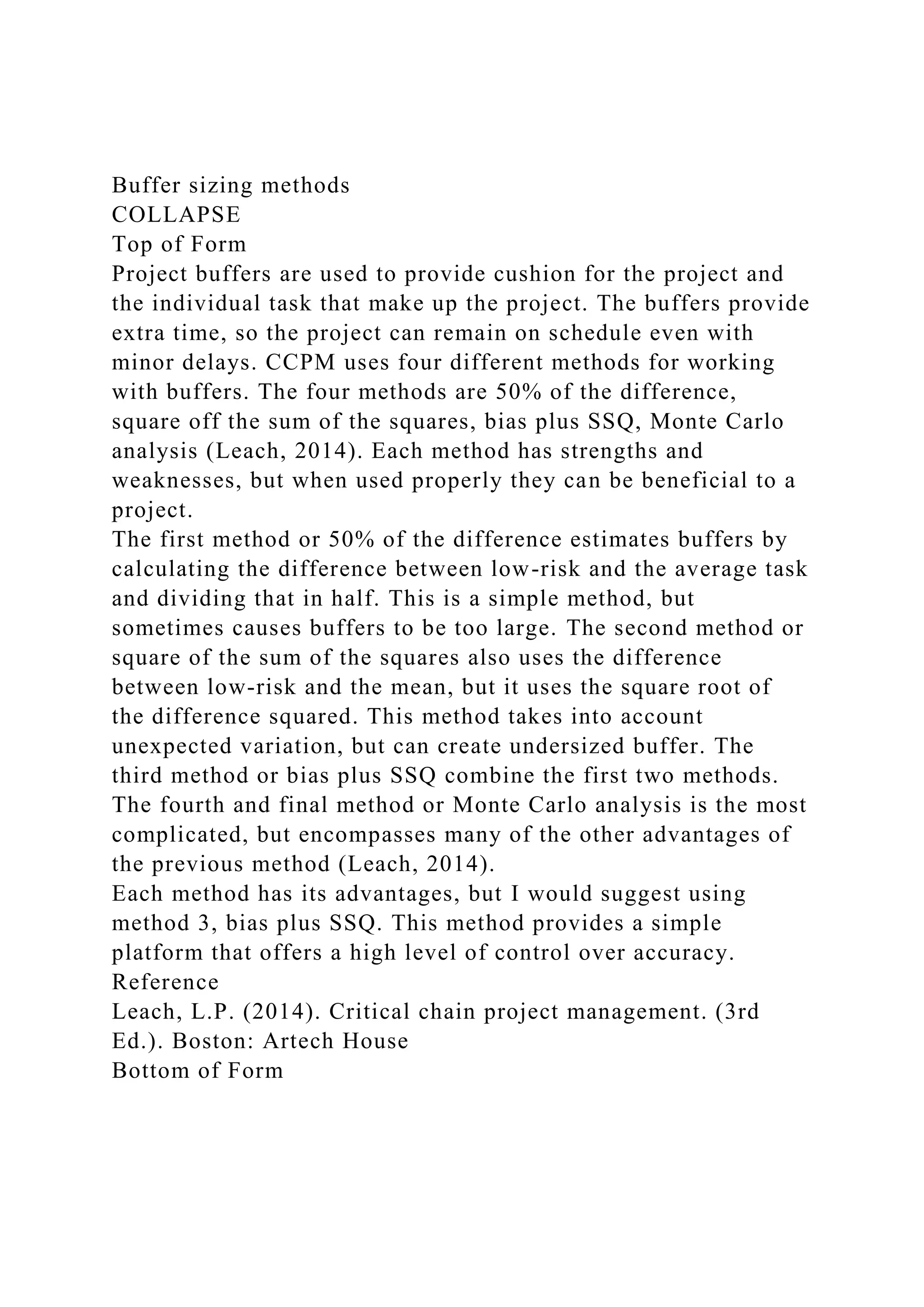 Buffer sizing methodsCOLLAPSETop of FormProject buffers are .docx