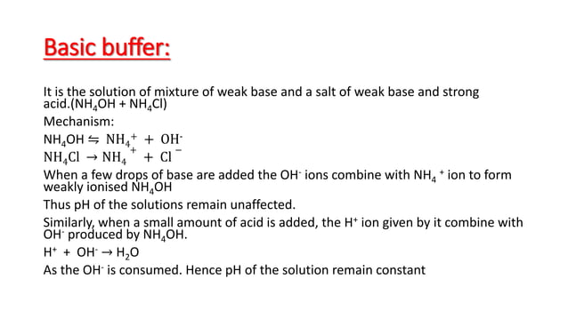 Buffer solutions | PPT