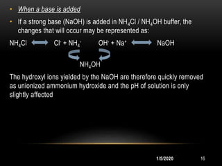 Buffer solutions | PPTX | Chemistry | Science
