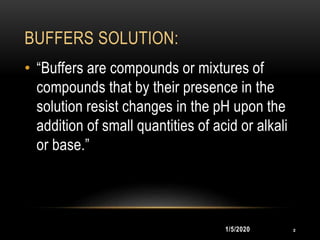 Buffer solutions | PPTX | Chemistry | Science