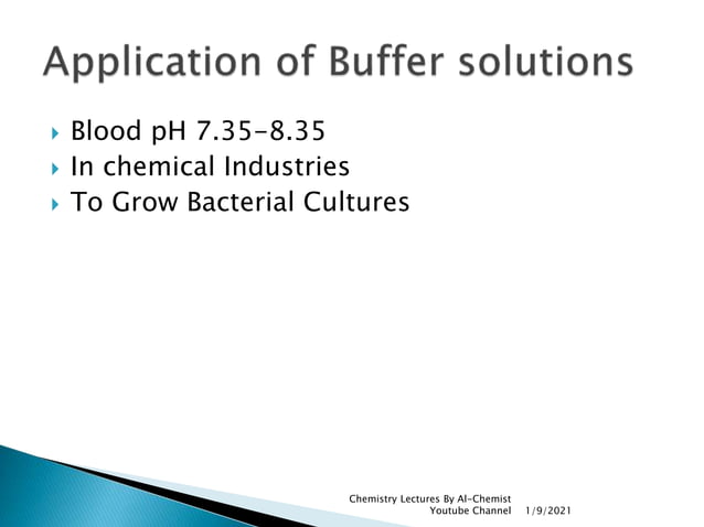 Buffer solutions and their applications [autosaved] | PPT