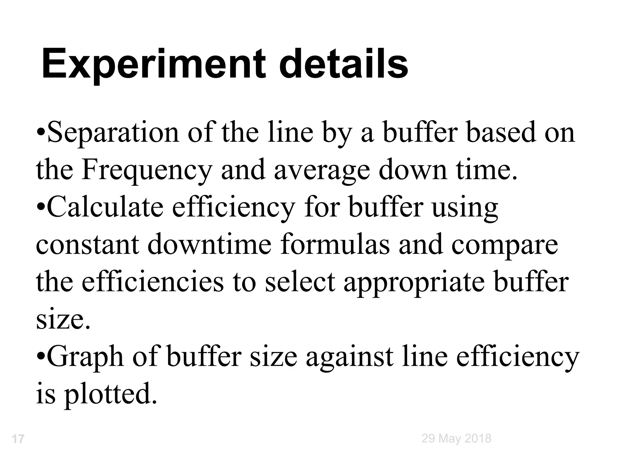 ANALYSIS OF TRANSFER LINE WITH BUFFER STORAGE | PPTX