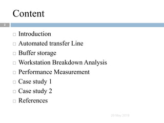 ANALYSIS OF TRANSFER LINE WITH BUFFER STORAGE | PPTX