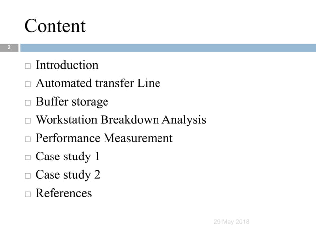 ANALYSIS OF TRANSFER LINE WITH BUFFER STORAGE | PPTX