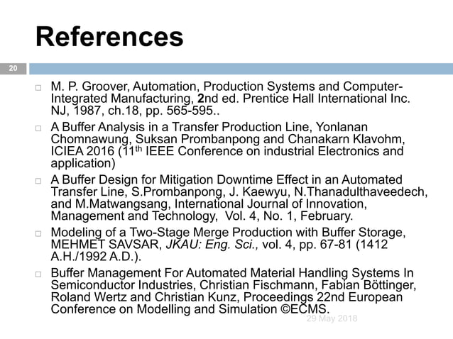 ANALYSIS OF TRANSFER LINE WITH BUFFER STORAGE | PPTX
