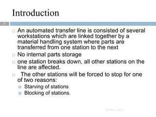 ANALYSIS OF TRANSFER LINE WITH BUFFER STORAGE | PPTX
