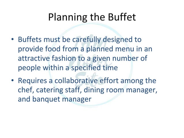 Buffets Pdf