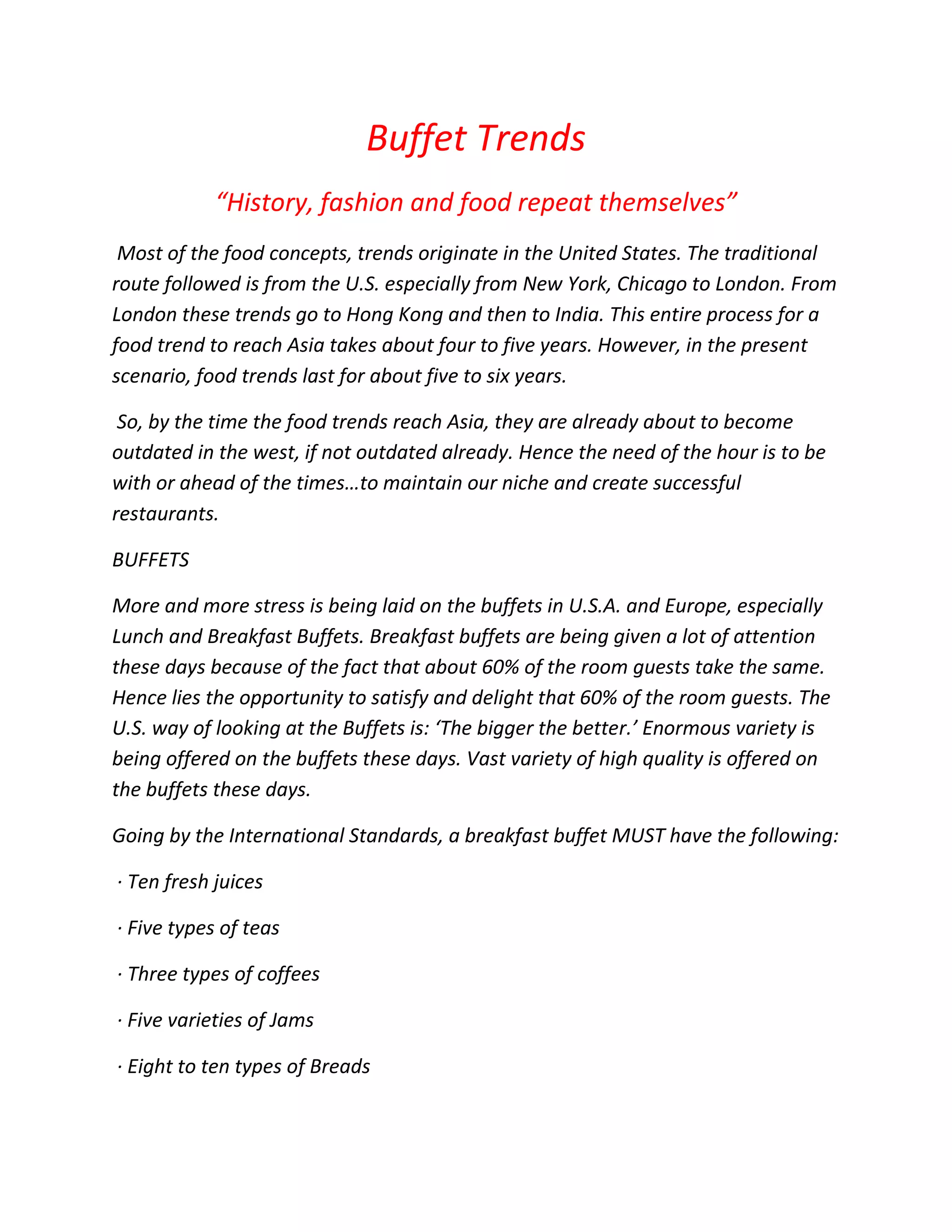 Buffet trends | PDF
