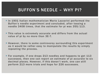 Buffon Needle and the Monte Carlo Method | PPTX