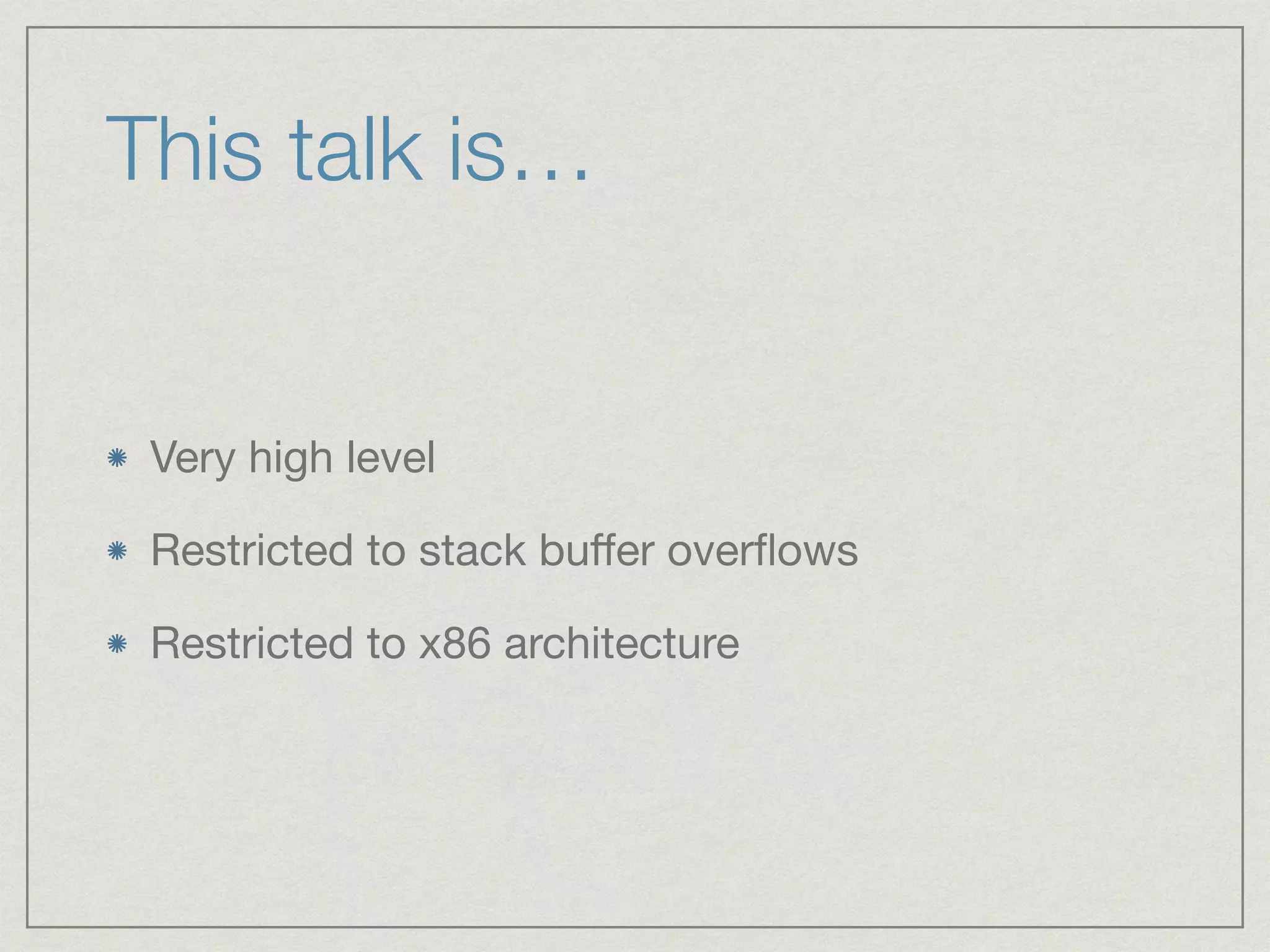 Buffer Overflows 101: Some Assembly Required | PPT