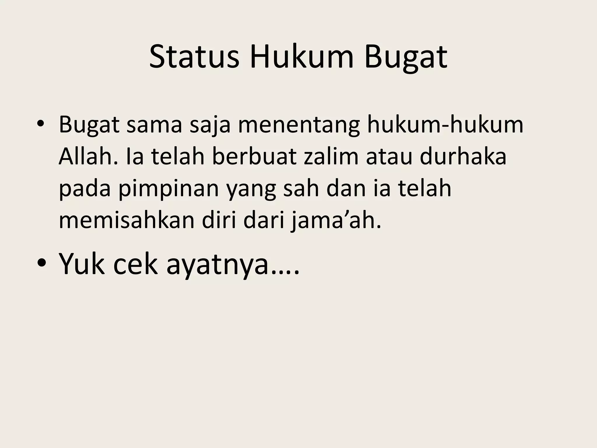 Tentang Bugat (FIQIH) | PPTX