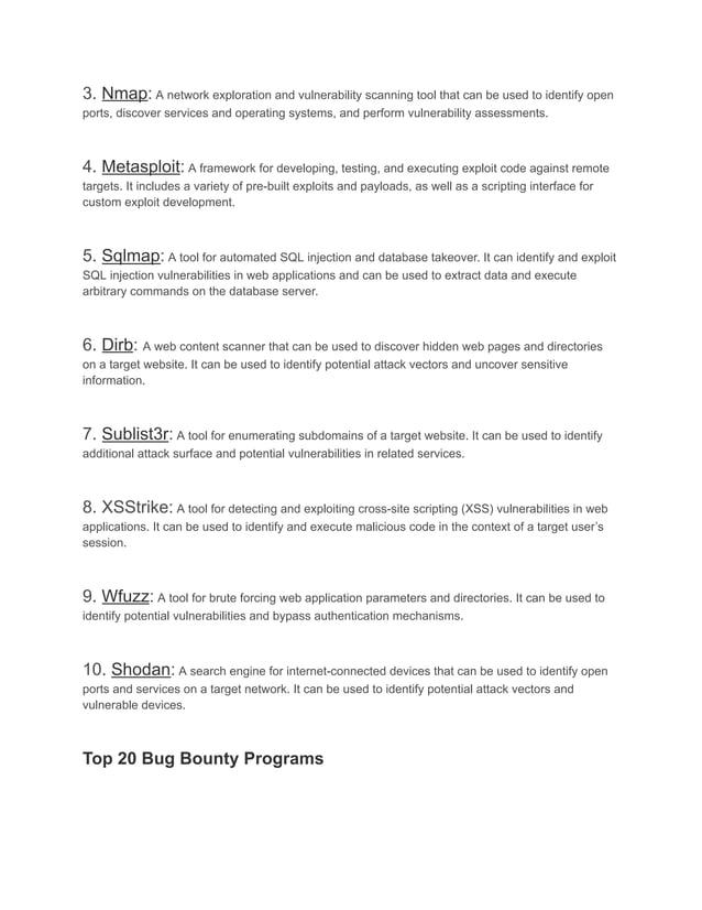 Bug Bounty Guide Tools And Resource Pdf