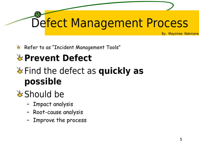 BugDay Bangkok 2009 Defect Management | PPT