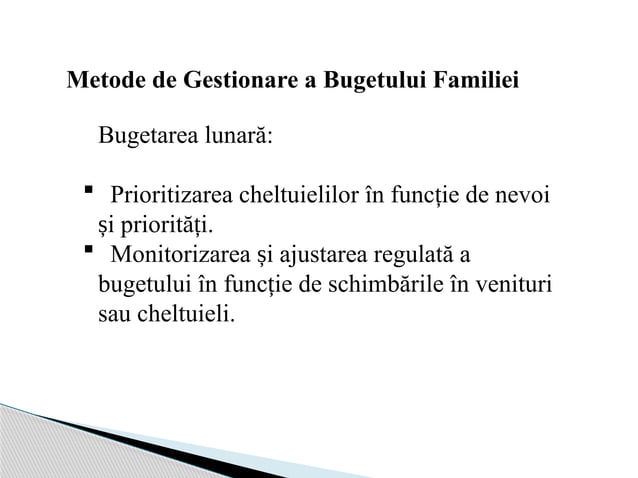 Bugetul Familiei educatie tehnologica si ap | PPT