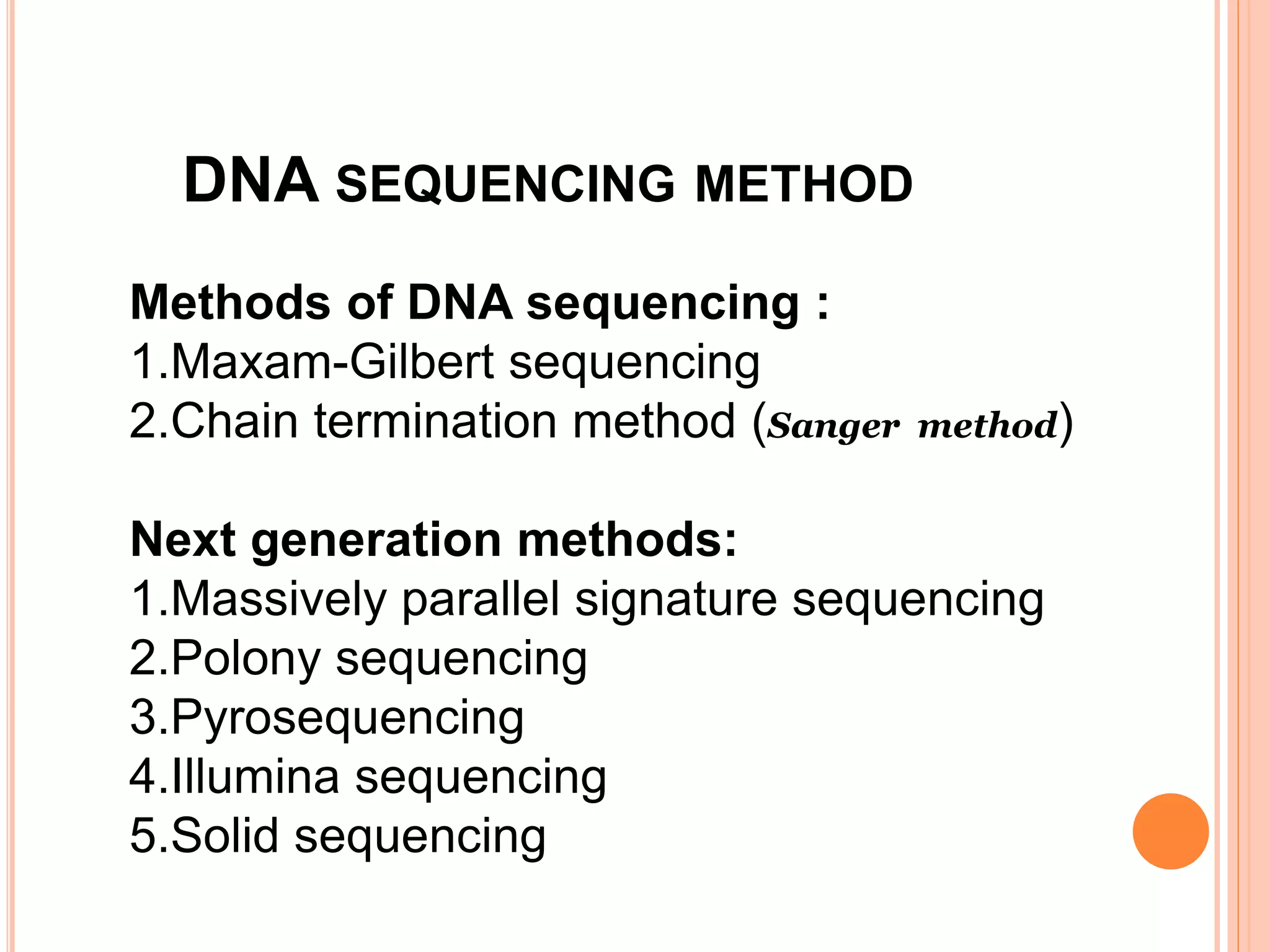 DNA Sequencing process | PPT